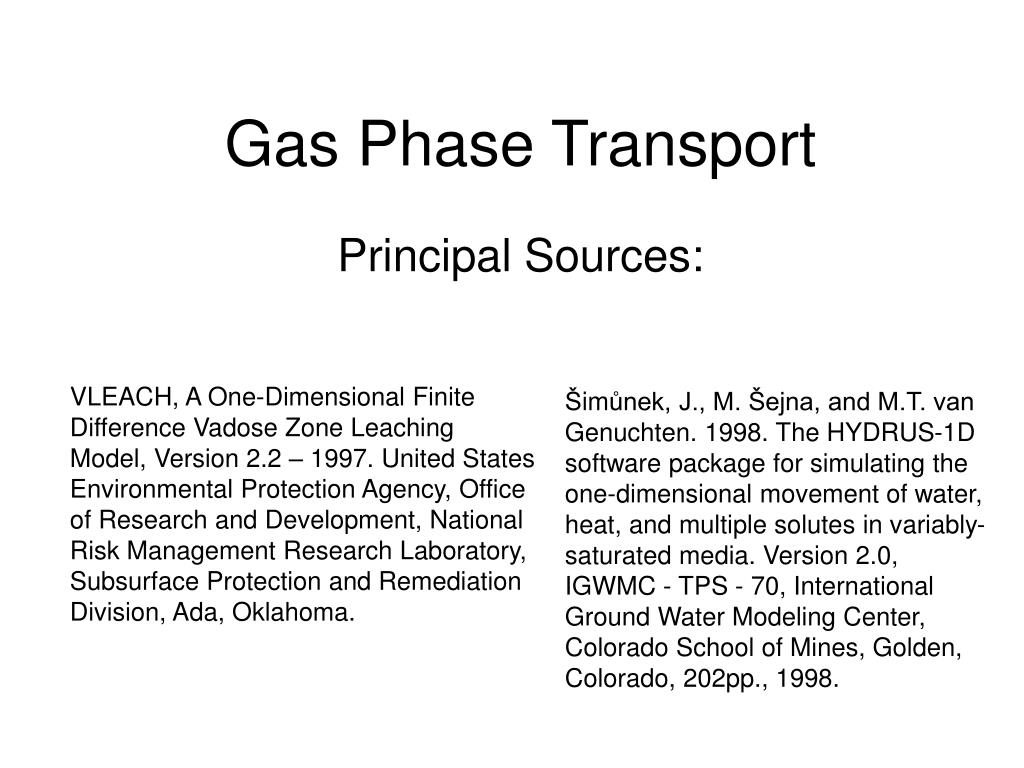 PPT - Understanding VLEACH: A Gas-Phase Transport Model PowerPoint ...