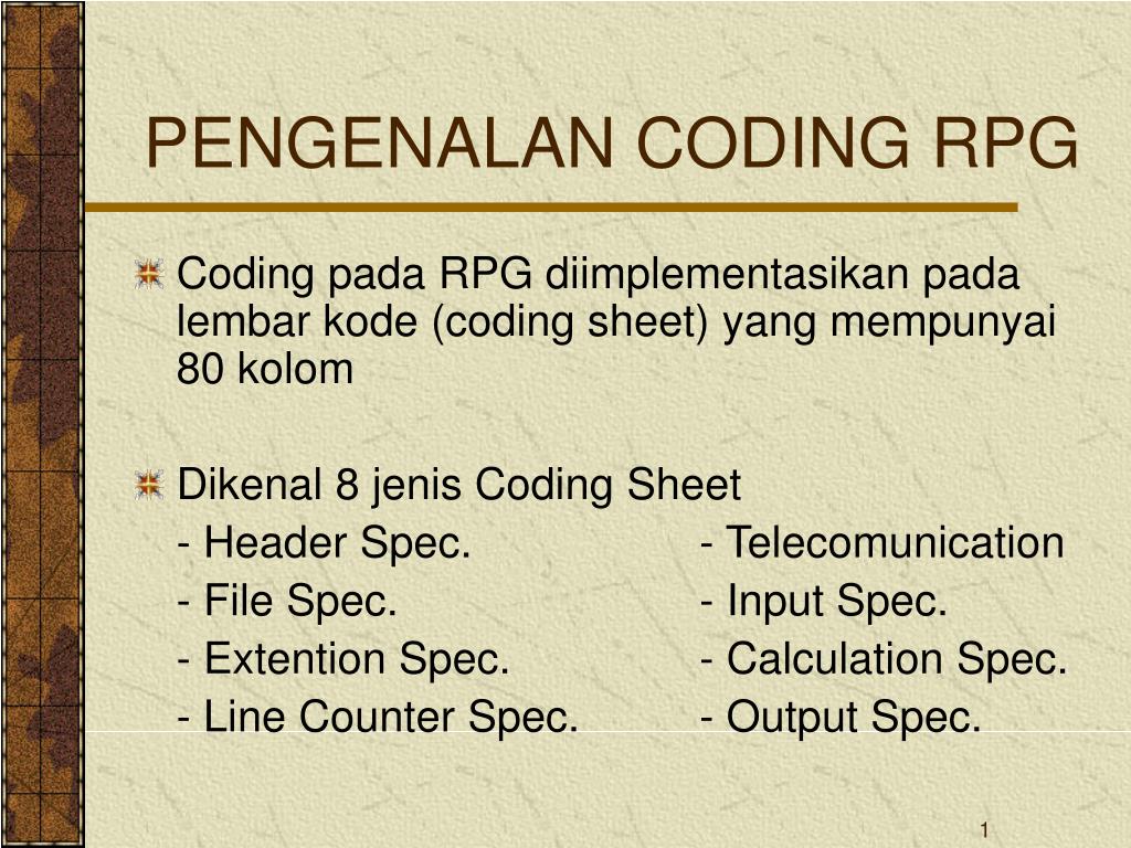 PPT - PENGENALAN CODING RPG PowerPoint Presentation, free download - ID ...