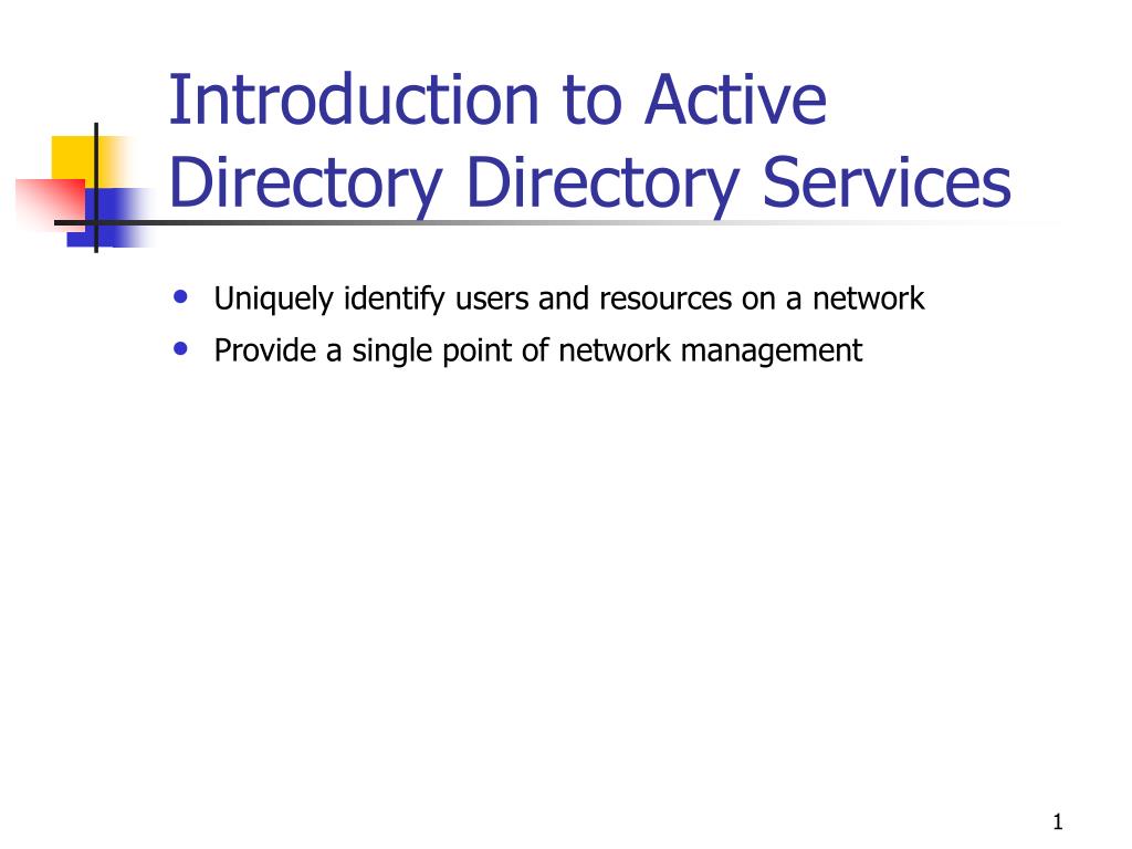 PPT - Introduction to Active Directory Directory Services PowerPoint ...
