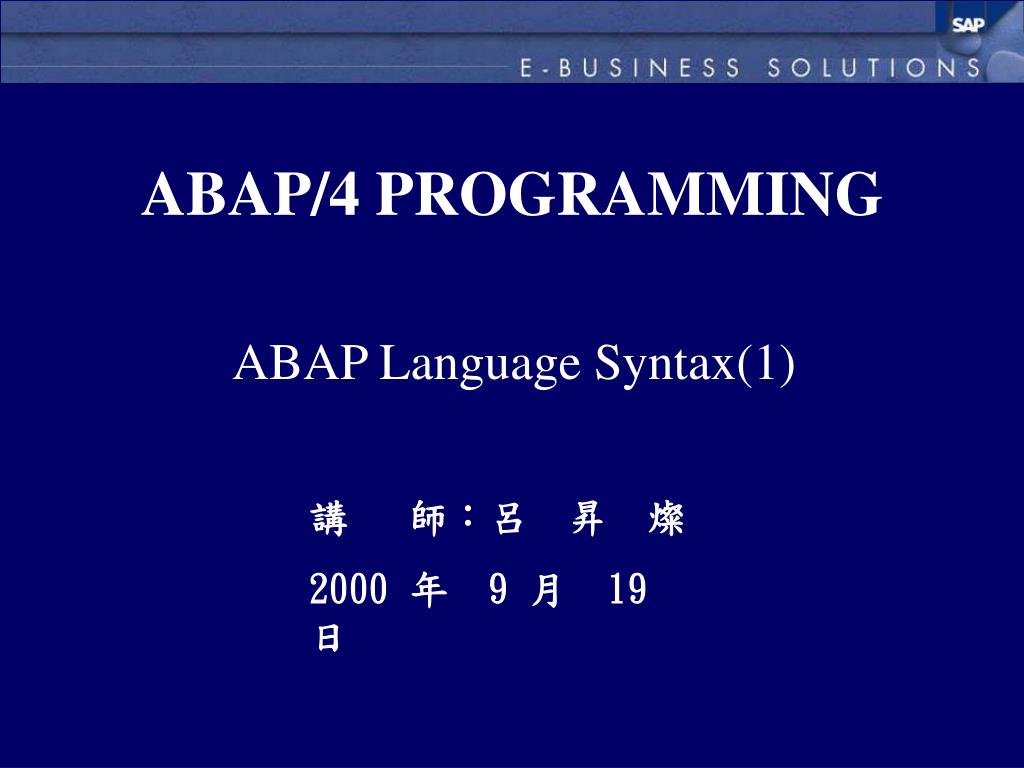 PPT - ABAP/4 PROGRAMMING PowerPoint Presentation, free download - ID:3712044