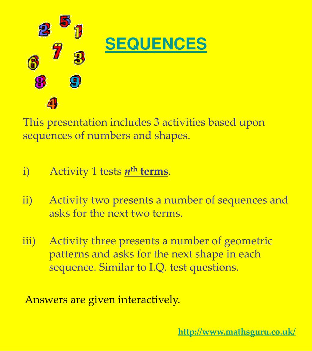 PPT - SEQUENCES PowerPoint Presentation, free download - ID:3714662