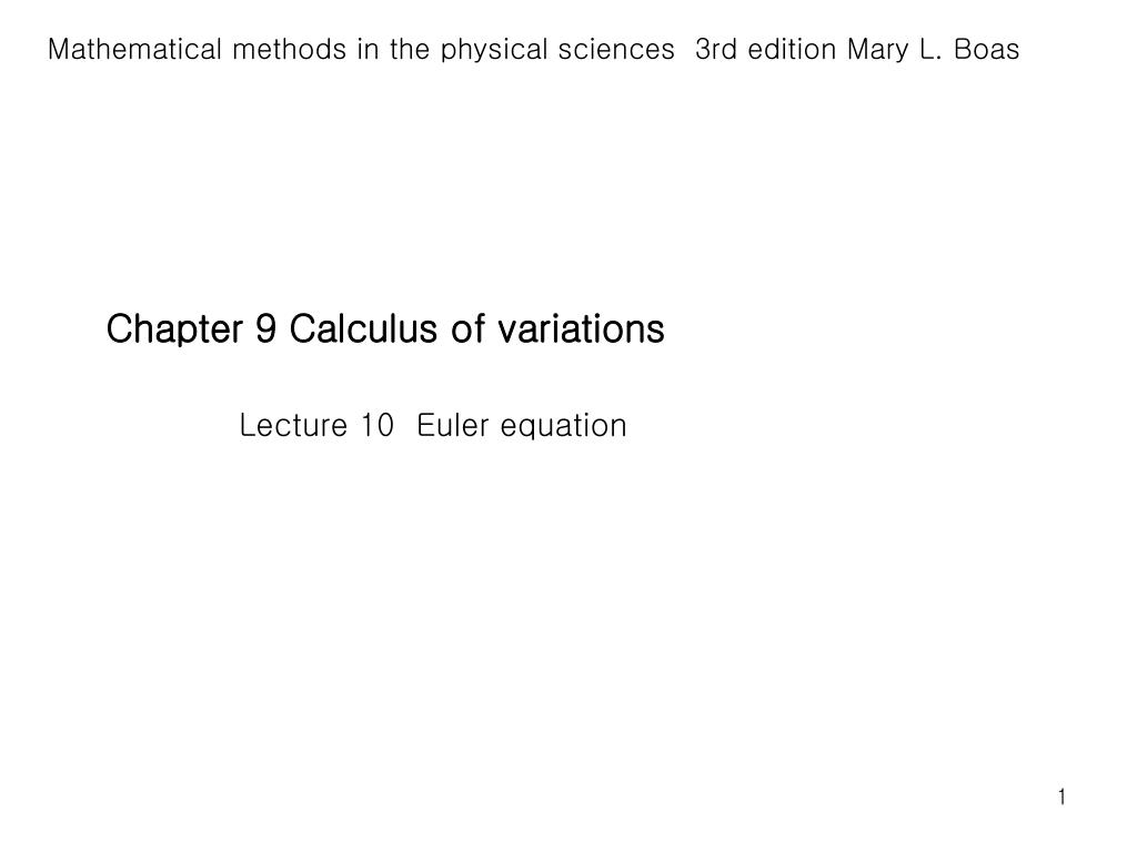 PPT - Chapter 9 Calculus of variations PowerPoint Presentation, free ...