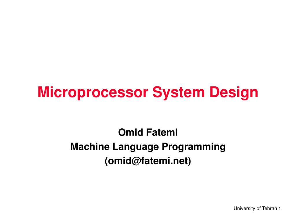 PPT - Microprocessor System Design PowerPoint Presentation, free ...