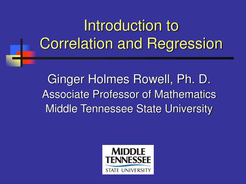 PPT - Introduction to Correlation and Regression PowerPoint Presentation - ID:3722427