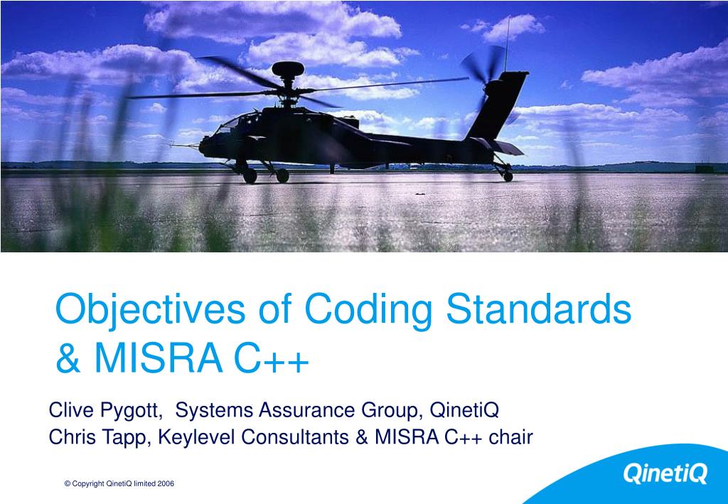 PPT - Objectives of Coding Standards & MISRA C++ PowerPoint ...