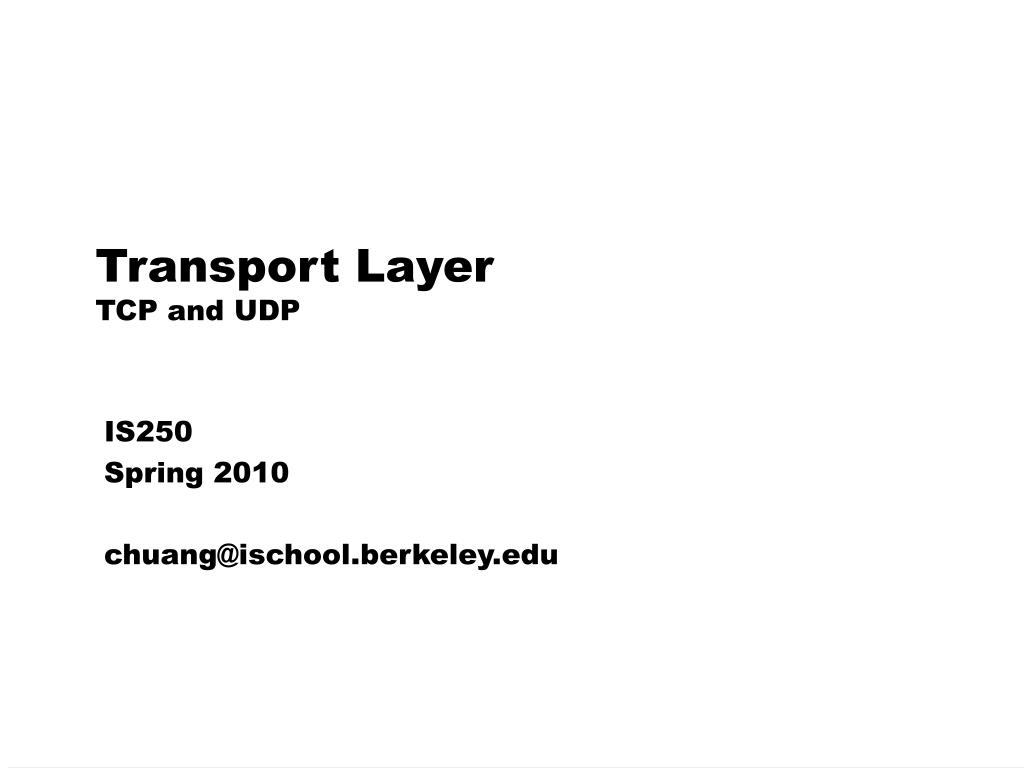 PPT - Transport Layer TCP and UDP PowerPoint Presentation, free ...