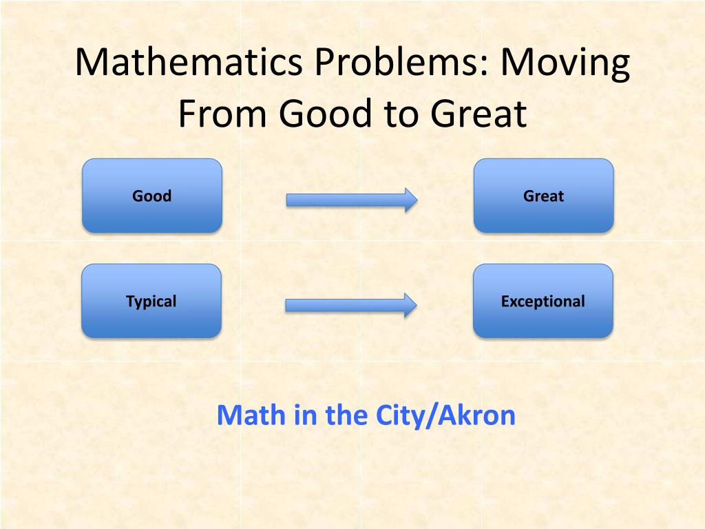 PPT - Mathematics Problems: Moving From Good to Great PowerPoint ...