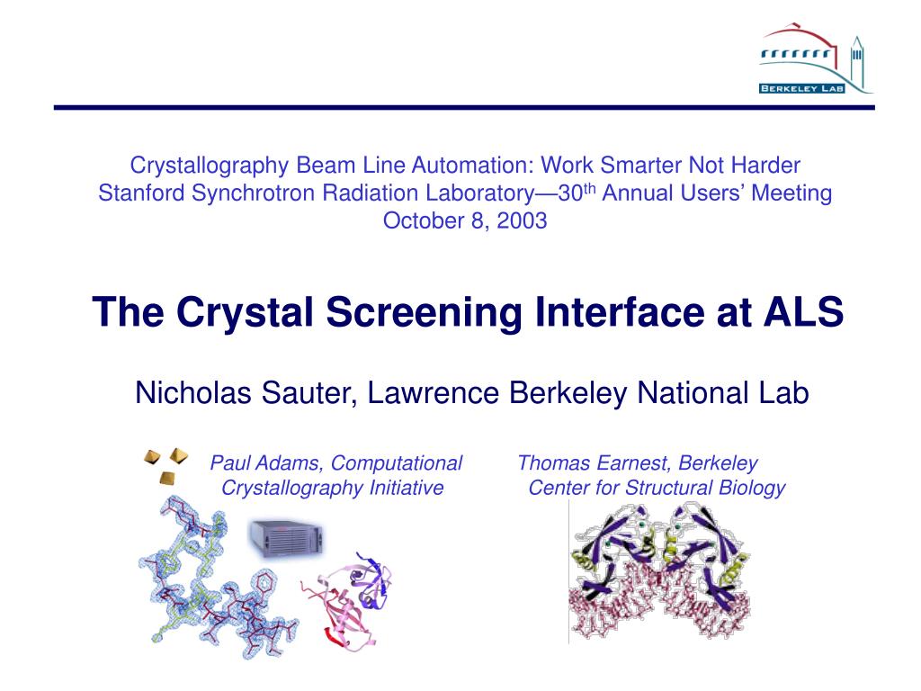 PPT - The Crystal Screening Interface at ALS PowerPoint Presentation ...