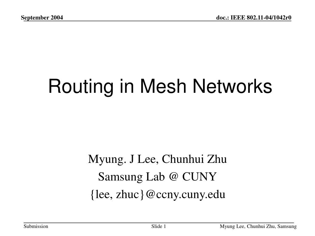 PPT - Routing in Mesh Networks PowerPoint Presentation, free download ...