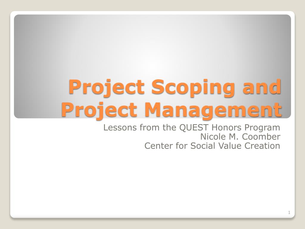 PPT - Project Scoping and Project Management PowerPoint Presentation ...