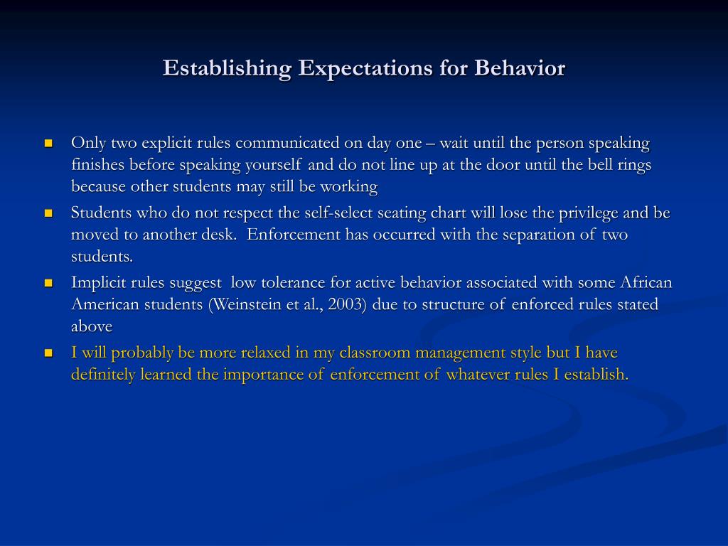 PPT - Establishing Expectations for Behavior PowerPoint Presentation ...