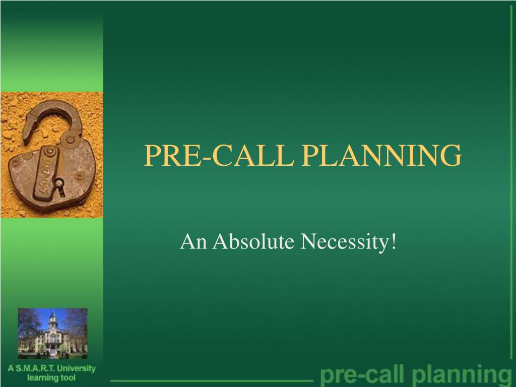 PPT - PRE-CALL PLANNING PowerPoint Presentation, free download - ID:3731069