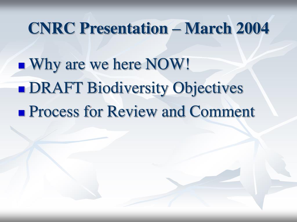 PPT - CNRC Presentation – March 2004 PowerPoint Presentation, free ...