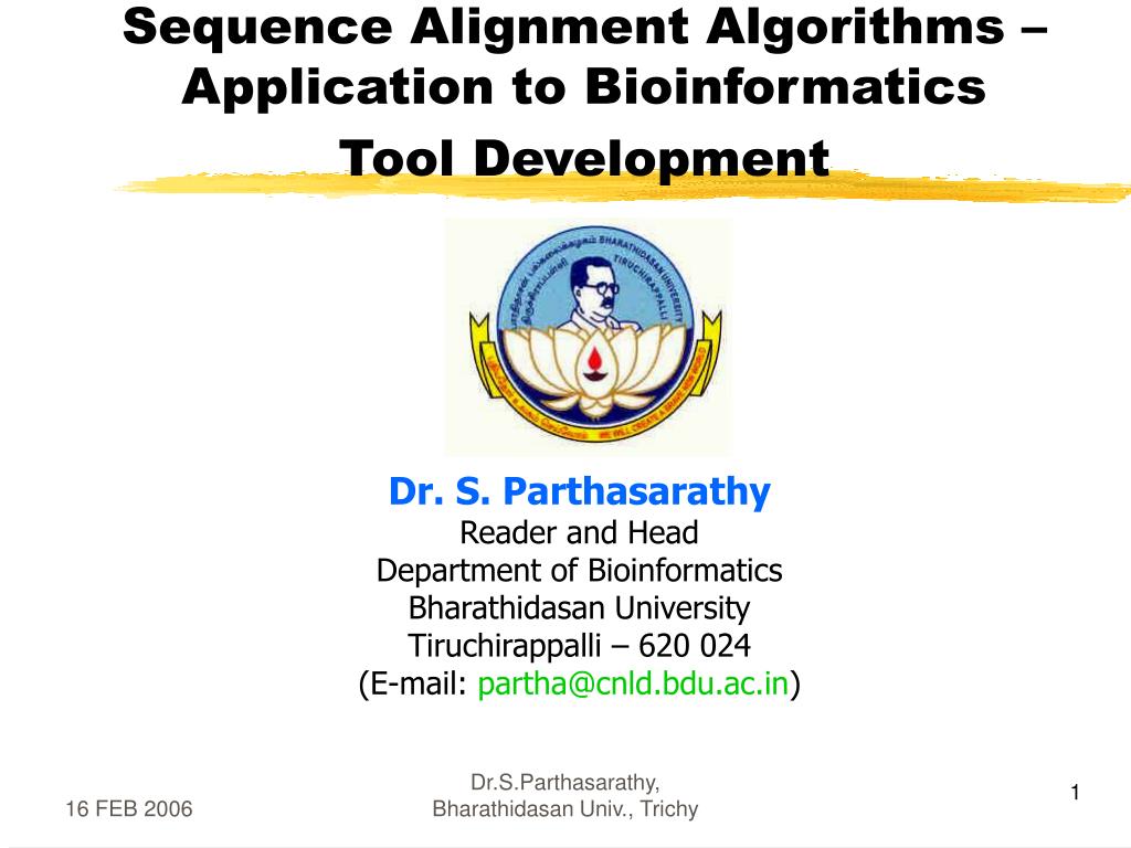 Ppt Sequence Alignment Algorithms Application To Bioinformatics Tool Development Powerpoint