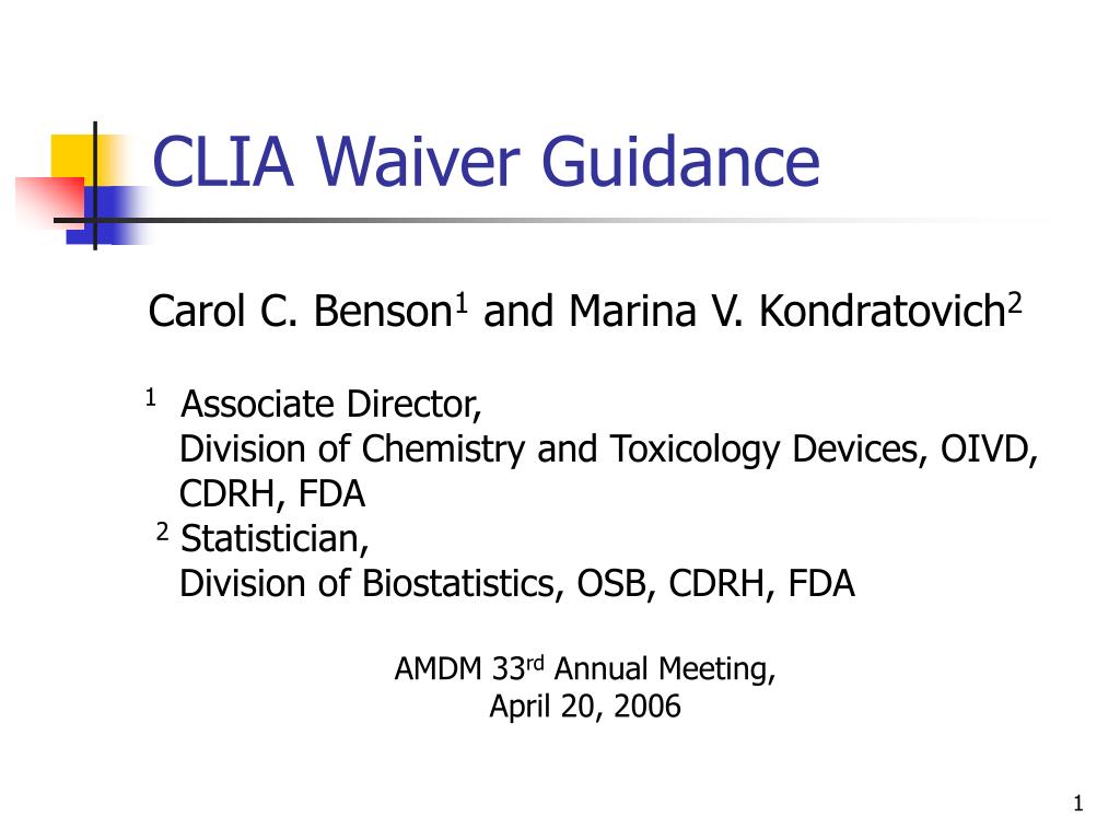 PPT - CLIA Waiver Guidance PowerPoint Presentation, free download - ID ...