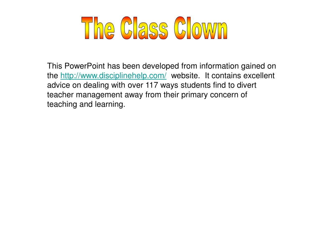 PPT - The Class Clown PowerPoint Presentation, free download - ID:3739201