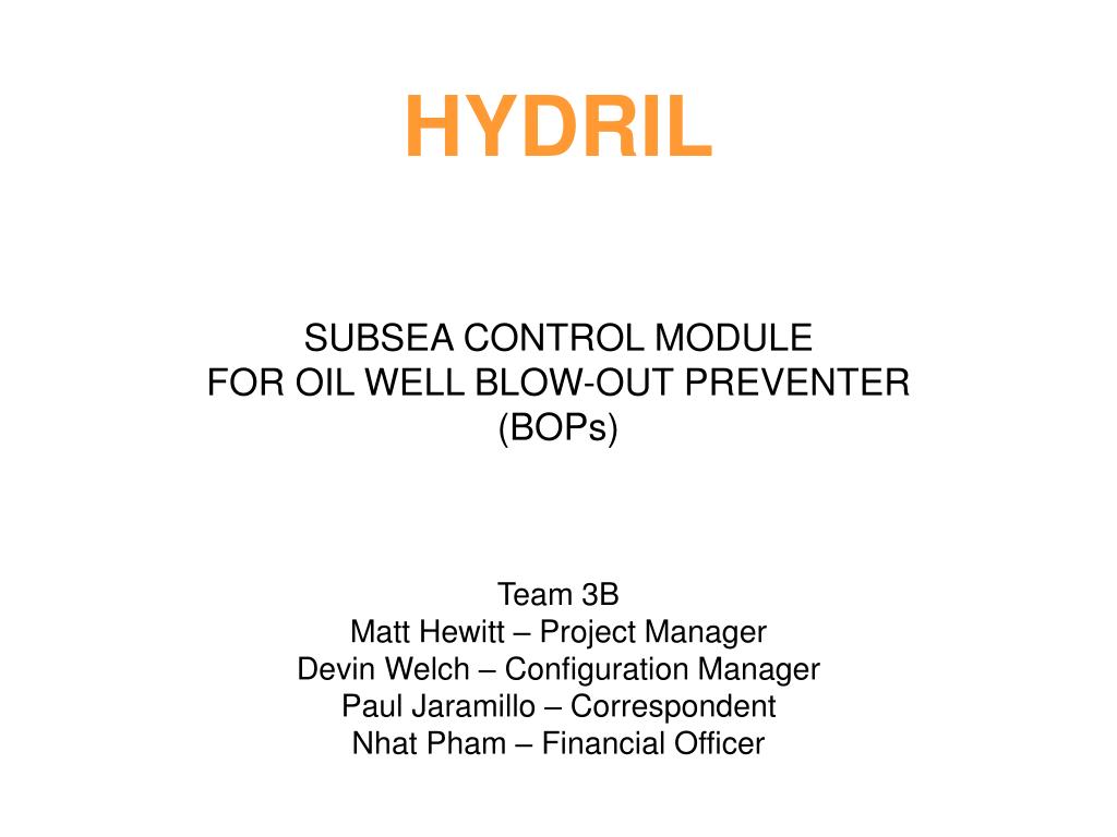 PPT - HYDRIL PowerPoint Presentation, free download - ID:3739414