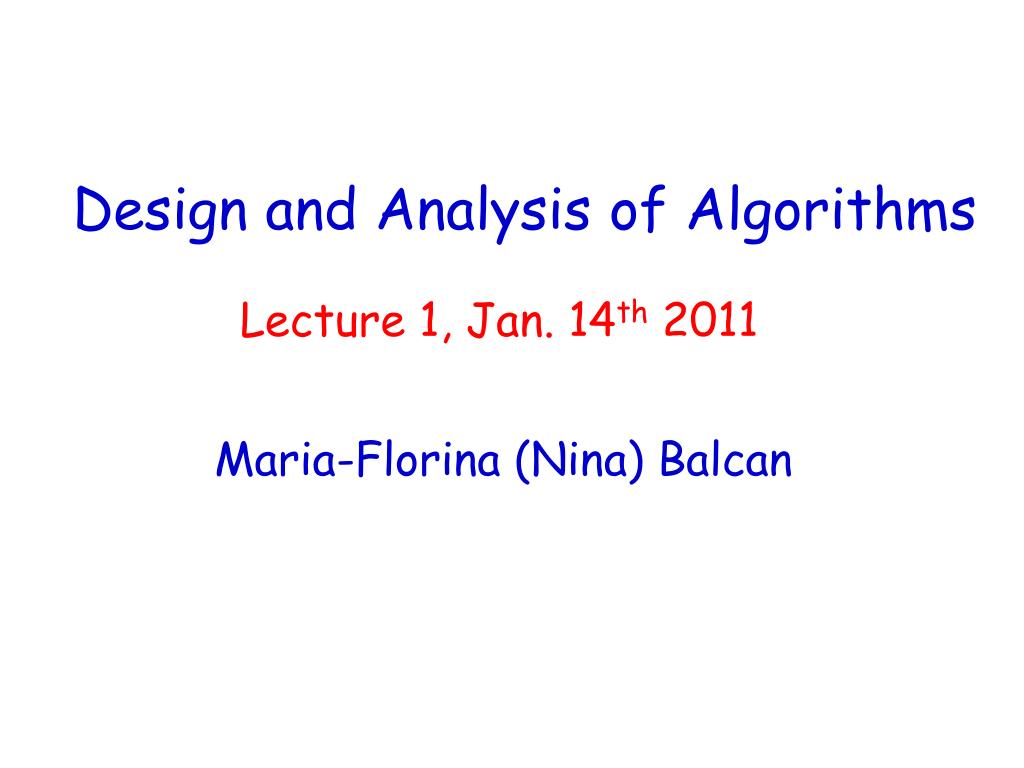 Ppt Design And Analysis Of Algorithms Powerpoint Presentation Free
