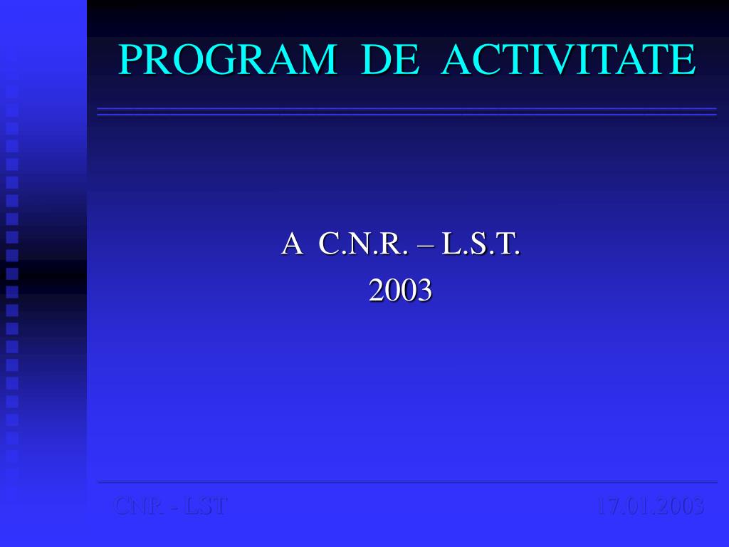 PPT - PROGRAM DE ACTIVITATE PowerPoint Presentation, free download - ID ...