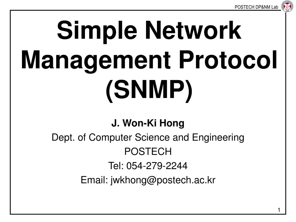 PPT - Simple Network Management Protocol (SNMP) PowerPoint Presentation ...