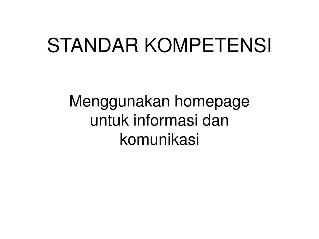 PPT - STANDAR KOMPETENSI PowerPoint Presentation, free download - ID ...