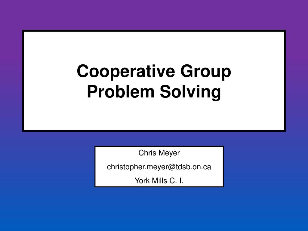 PPT - Cooperative Group Problem Solving PowerPoint Presentation, free ...
