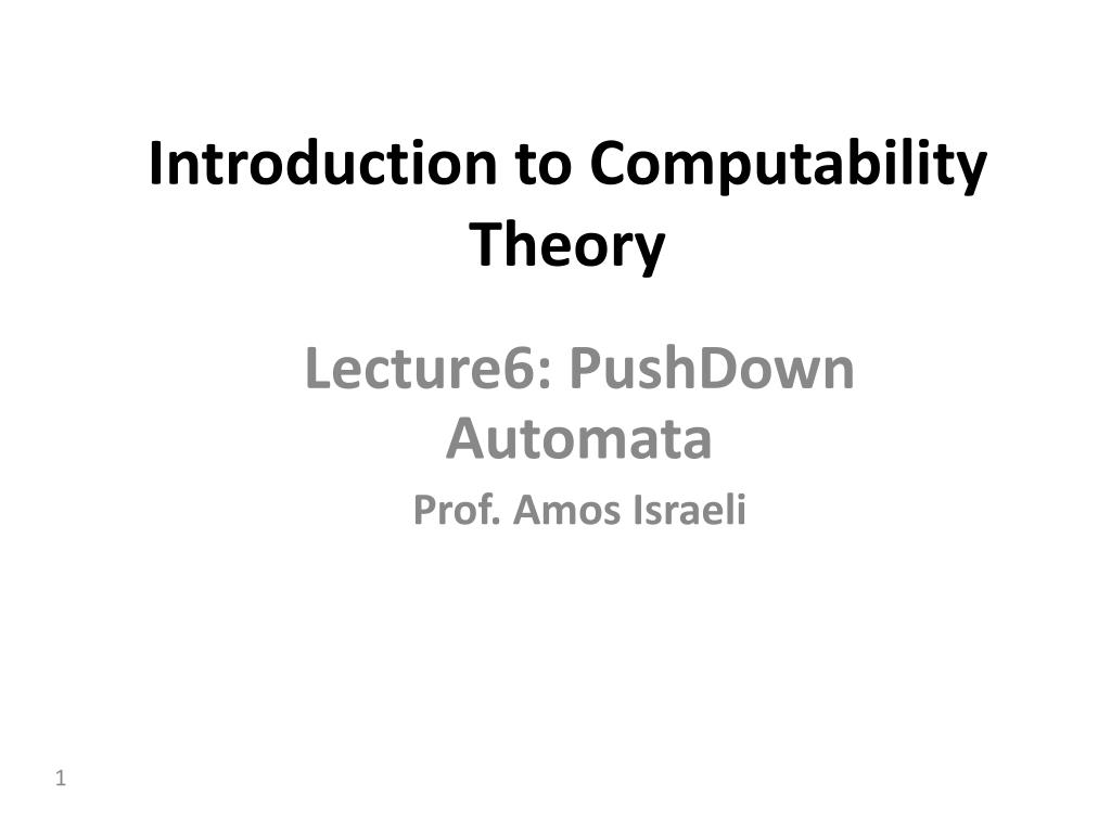 PPT - Introduction to Computability Theory PowerPoint Presentation ...