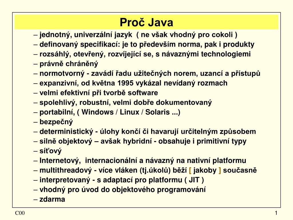 PPT - Pro č Java PowerPoint Presentation, free download - ID:3756453