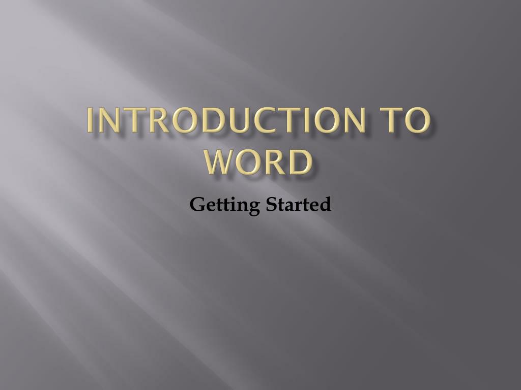 PPT - Introduction To word PowerPoint Presentation, free download - ID ...