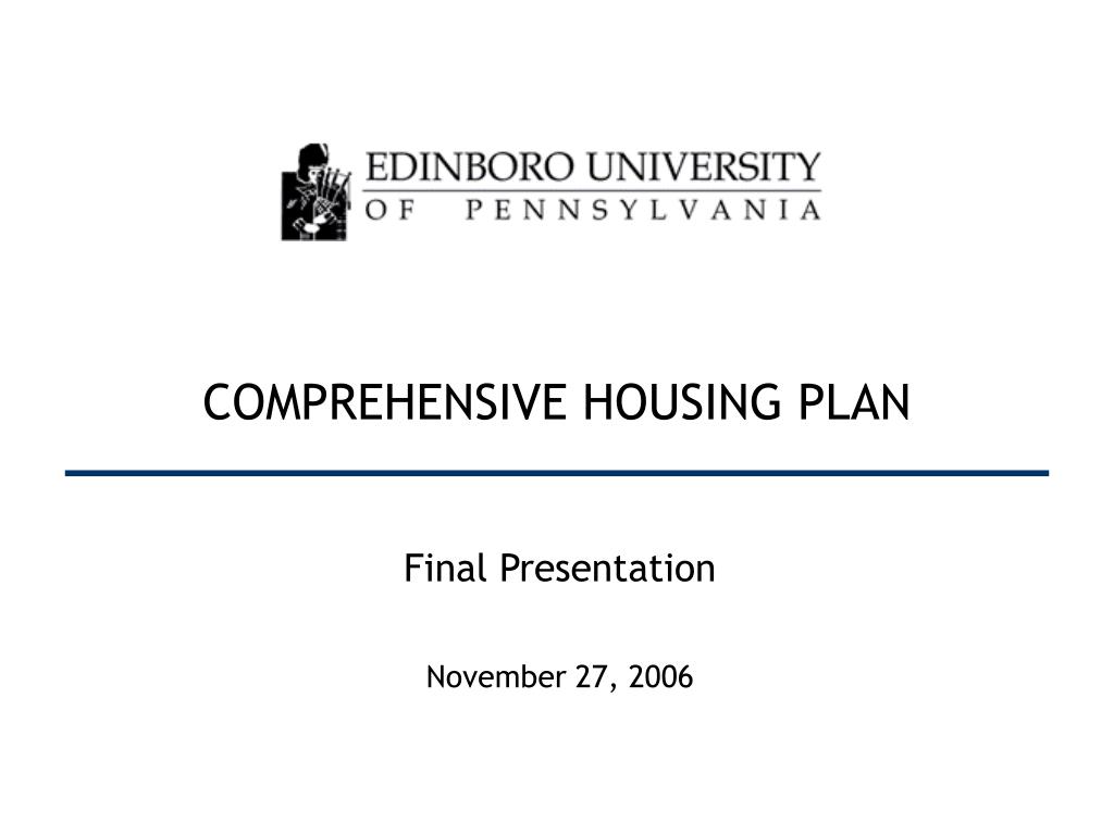 PPT - COMPREHENSIVE HOUSING PLAN PowerPoint Presentation, free download ...