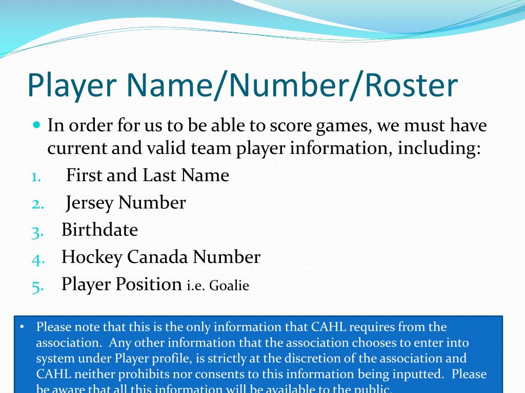 PPT - Player Name/Number/Roster PowerPoint Presentation, free download ...