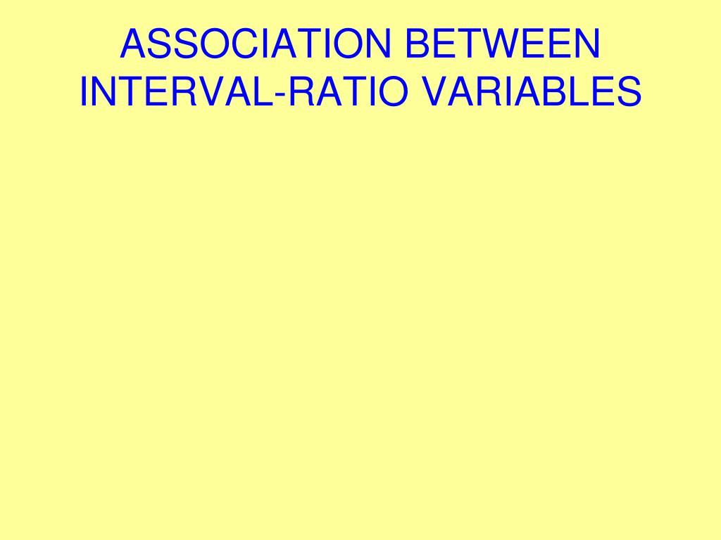 PPT - ASSOCIATION BETWEEN INTERVAL-RATIO VARIABLES PowerPoint ...