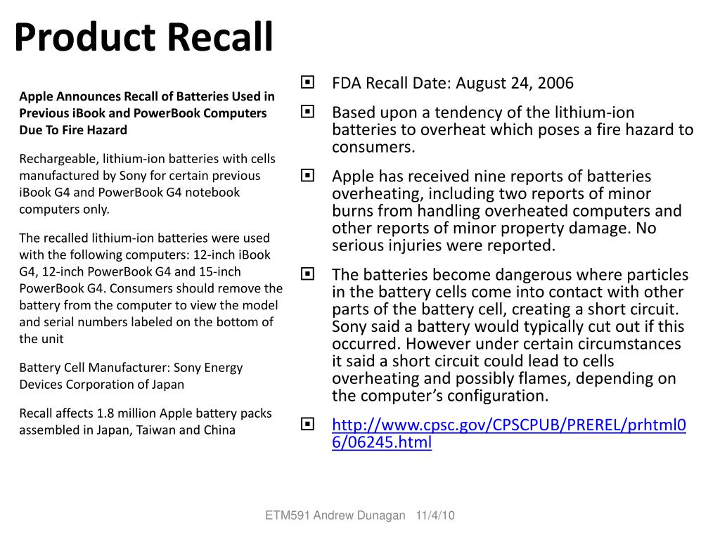PPT - Product Recall PowerPoint Presentation, free download - ID:3768002