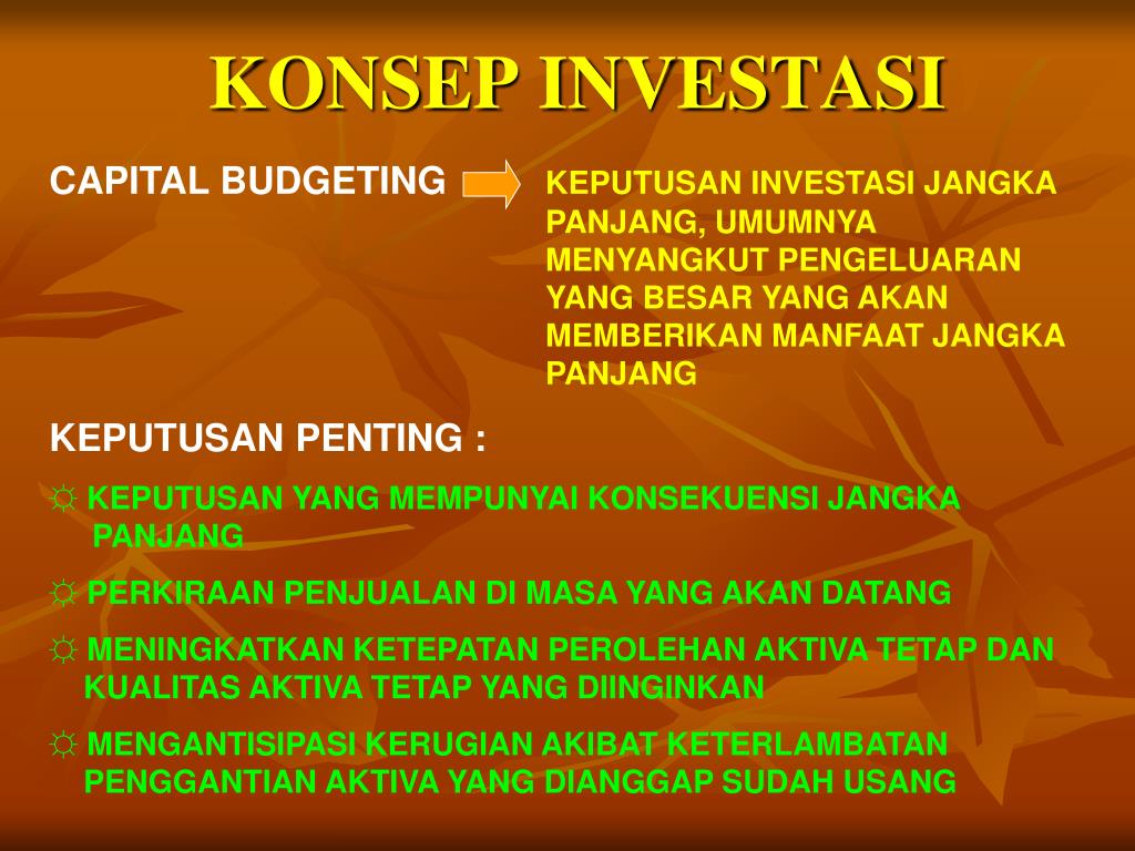 PPT - KONSEP INVESTASI PowerPoint Presentation, free download - ID:3771930