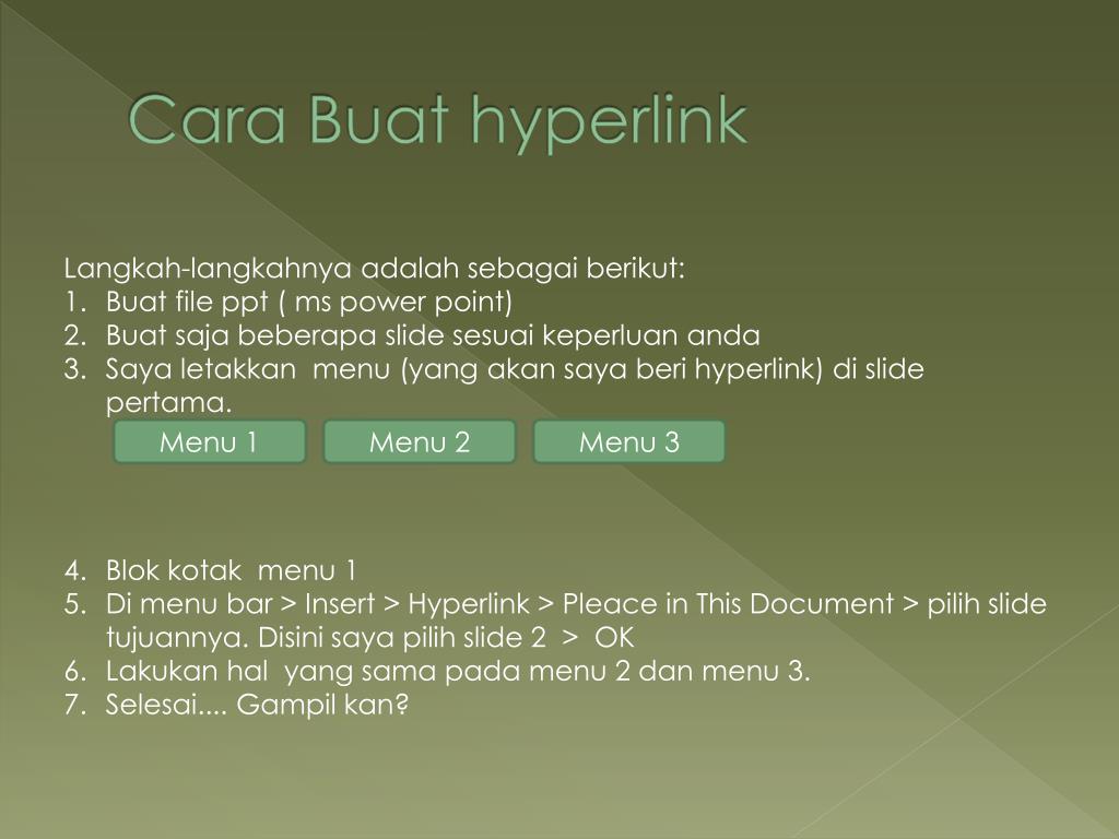 PPT - Cara Buat hyperlink PowerPoint Presentation, free download - ID ...
