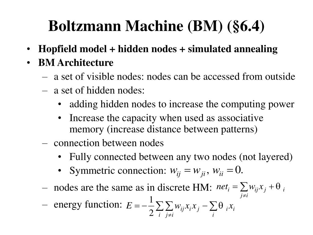 PPT - Boltzmann Machine (BM) (§6.4) PowerPoint Presentation, free ...