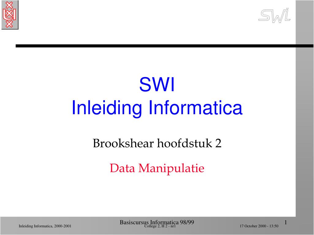 PPT - SWI Inleiding Informatica PowerPoint Presentation, free download ...