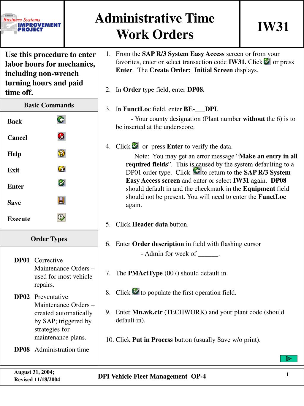PPT - Administrative Time Work Orders PowerPoint Presentation, free ...