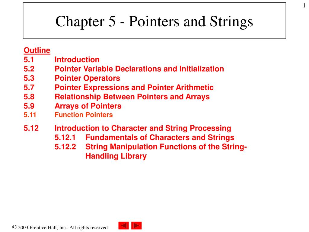 PPT - Chapter 5 - Pointers and Strings PowerPoint Presentation, free ...