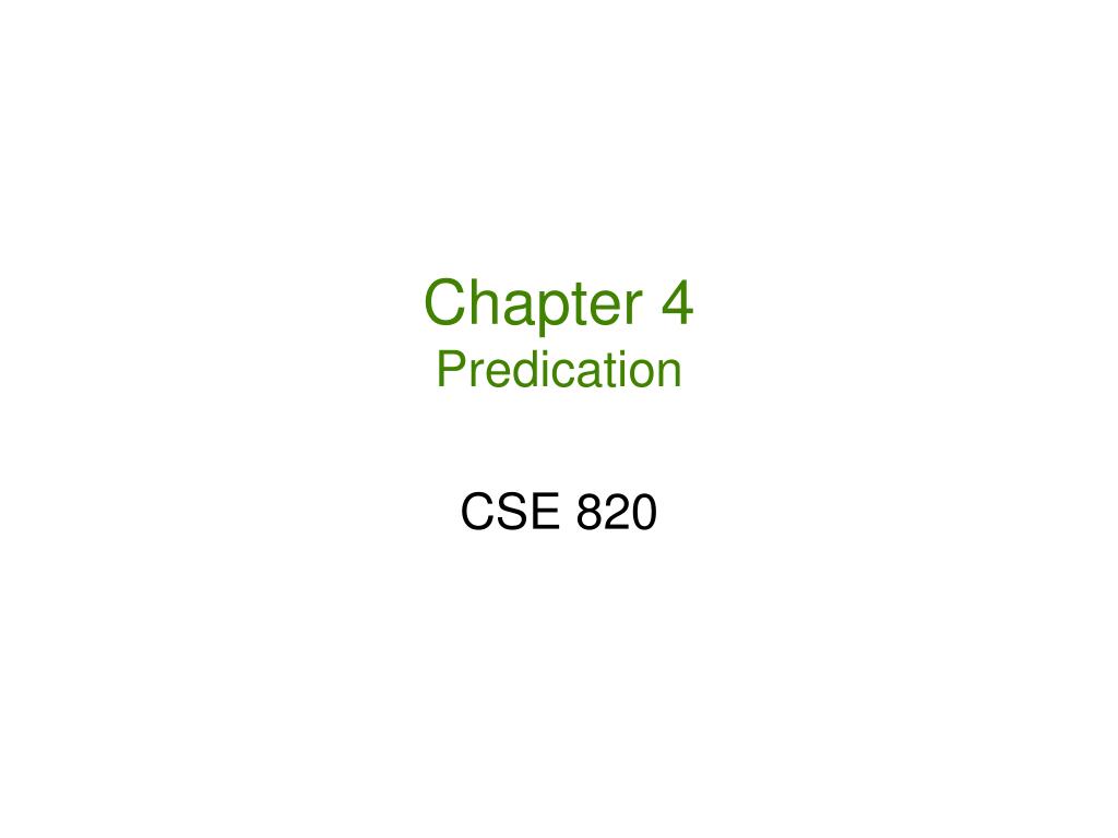 PPT - Chapter 4 Predication PowerPoint Presentation, free download - ID ...