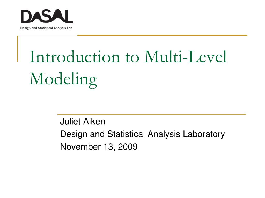 PPT - Introduction to Multi-Level Modeling PowerPoint Presentation ...