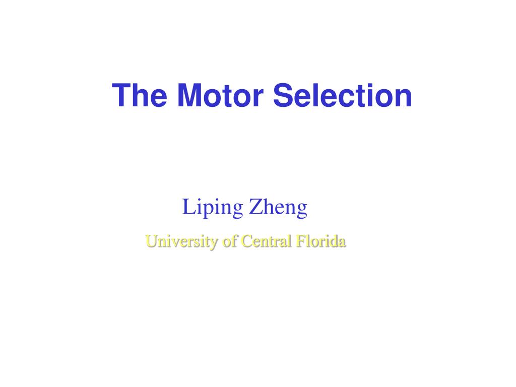 PPT - The Motor Selection PowerPoint Presentation, free download - ID ...