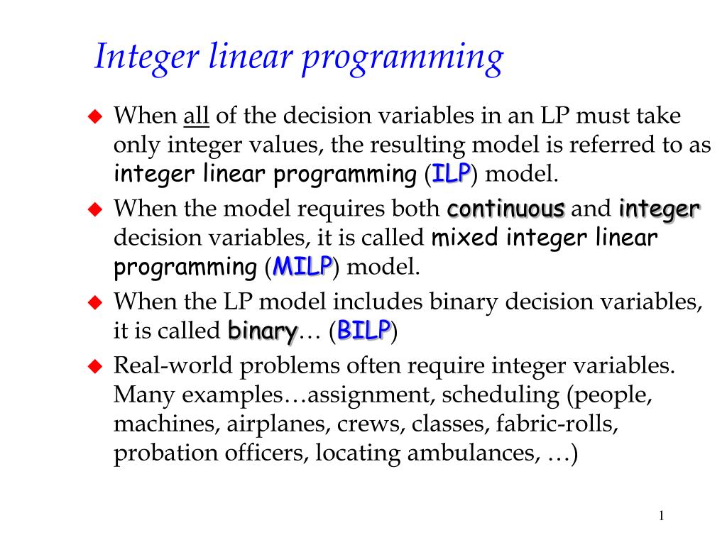 PPT - Integer linear programming PowerPoint Presentation, free download ...