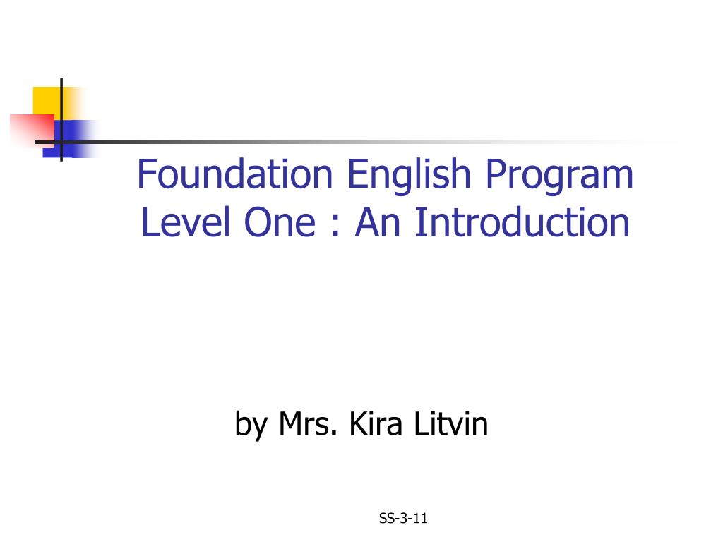 PPT - Foundation English Program Level One : An Introduction PowerPoint ...