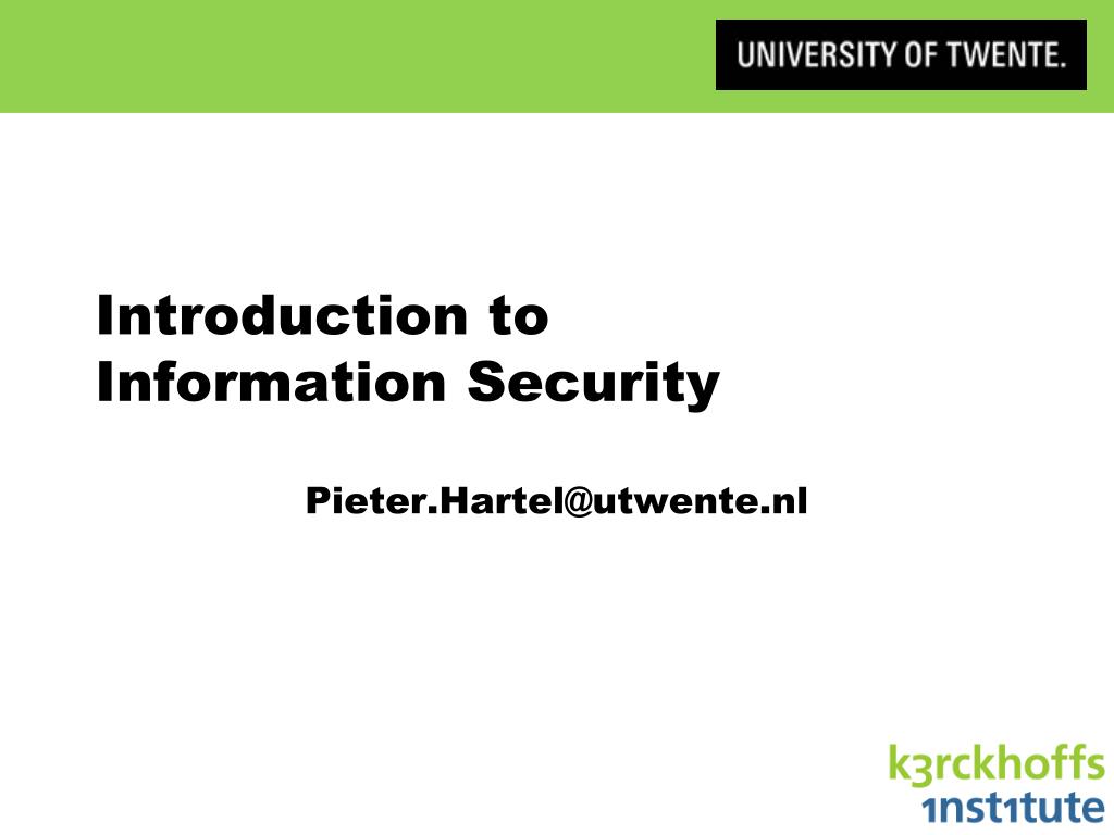 PPT - Introduction to Information Security PowerPoint Presentation ...