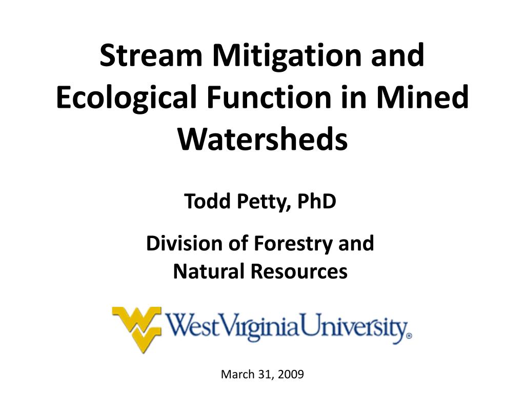 PPT - Stream Mitigation and Ecological Function in Mined Watersheds ...