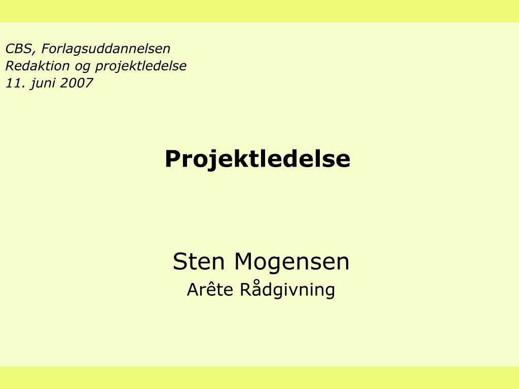 PPT - Projektledelse PowerPoint Presentation, free download - ID:3803081