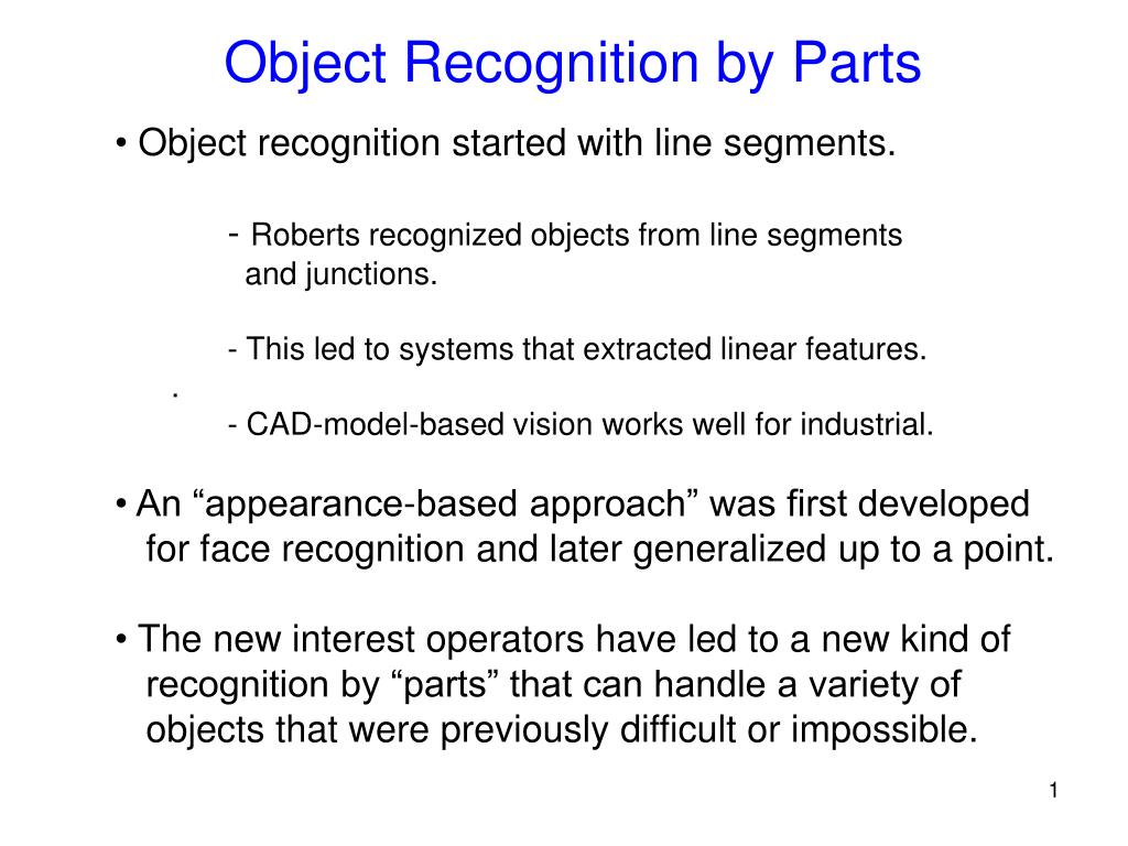 PPT - Object Recognition by Parts PowerPoint Presentation, free ...