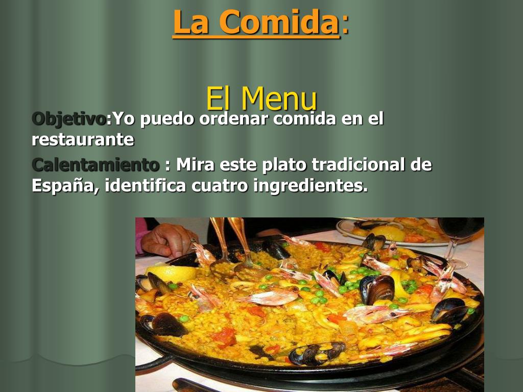 PPT - La Comida : El Menu PowerPoint Presentation, free download - ID ...