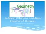 PPT - Theorems and Postulates for Geometry PowerPoint Presentation ...